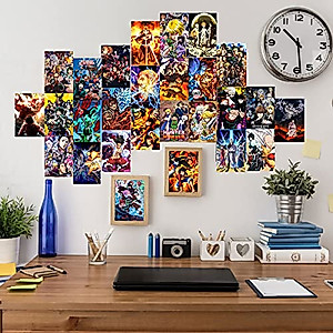 MeleBase Anime Wall Collage Kit Aesthetic 60 PCS Anime Room Decor 4.2x6.2 inch Small Anime Posters Manga Collage Kit, Anime Pictures for Wall Collage Kit (ANIME 2)
