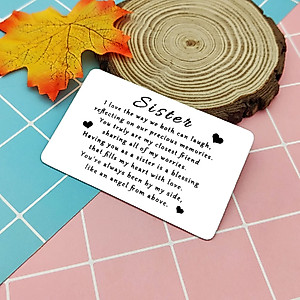 Sister Engraving Wallet Card Sister Gifts from Sister Brother Soul Sisters Bestie Gift for Women Birthday Gifts for Little Sisters Friendship Gifts for Friend BFF Gifts Christmas Thanksgiving Present