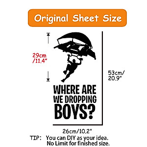 Game Sticker Creative Vinyl Wall Decal Art Poster for Kids Children Bedroom Playroom Gamer Video for Boys Decor-Where are We Dropping Boys(Middle)