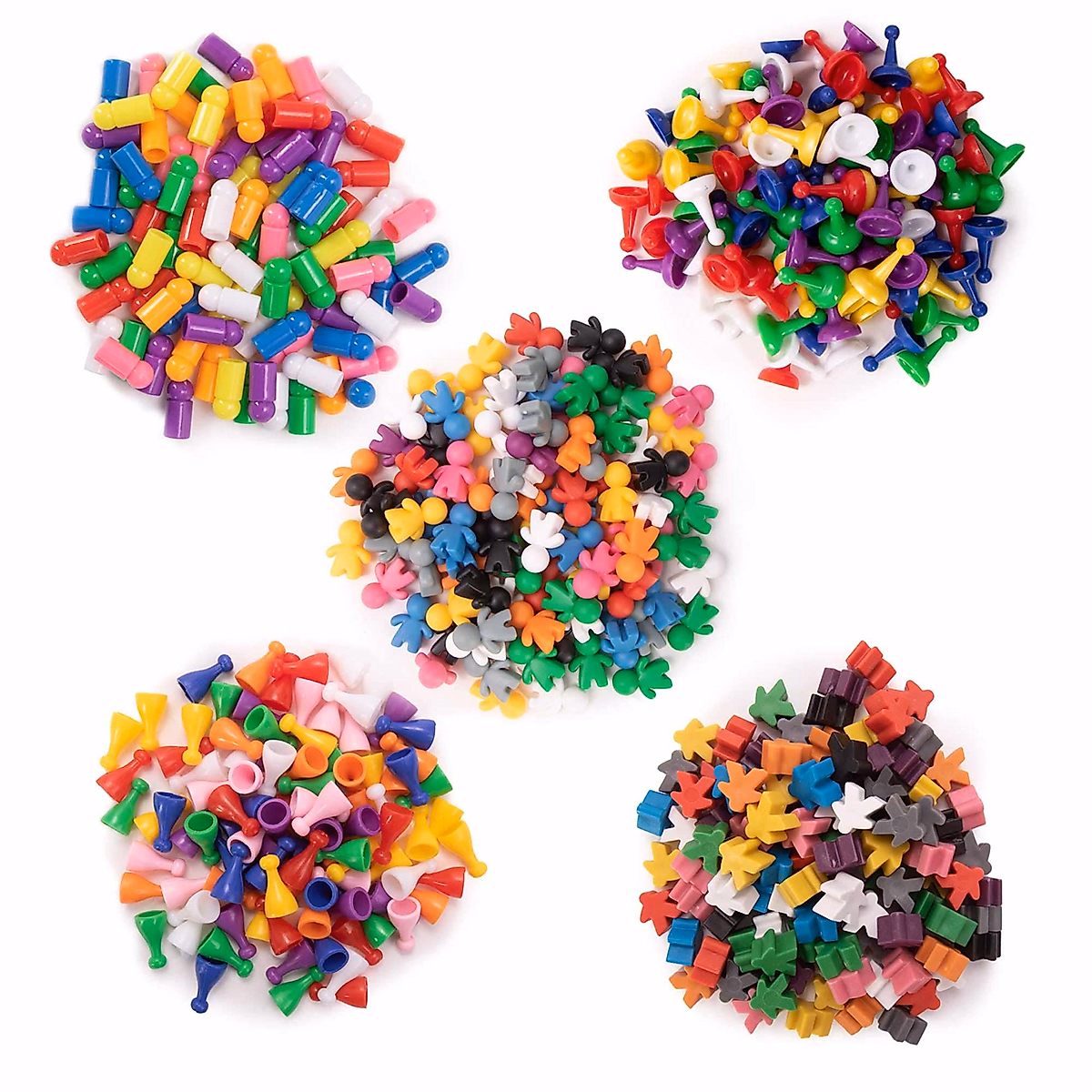 Game Pawn Bonanza Variety Pack - 500 Plastic Multicolored Bulk Gaming Pieces - Fantasy Tabletop Strategy Game Accessories, Markers, & Upgrades - Learning Resources, Counting Aids, Toys, Arts & Crafts