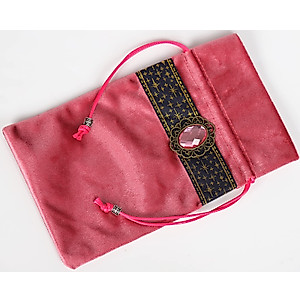 DOARLUO Tarot Bag Pouch Dice,Rune or Card Gift Bag,Drawstring Storage Bucket Bag 5" x 8" (Watermelon red)