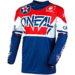MX Outfit O'Neal Element Warhawk Blue/Red Kids/Youth (12/14 (26)/Large) Protective Pants Jersey bundle motocross dirt bike set