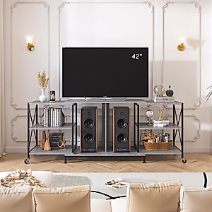 LENNYVILLNA TV Stand, Entertainment Center with Power Outlet, Flexible TV Stands for Living Room, Television Stands for 55 inch TV, TV Stand for Bedroom, Media Console Table