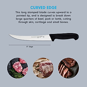 Messermeister Pro Series 8” Breaking Knife - German X50 Stainless Steel & NSF-Approved PolyFibre Handle - 15-Degree Edge, Rust Resistant & Easy to Maintain - Made in Portugal