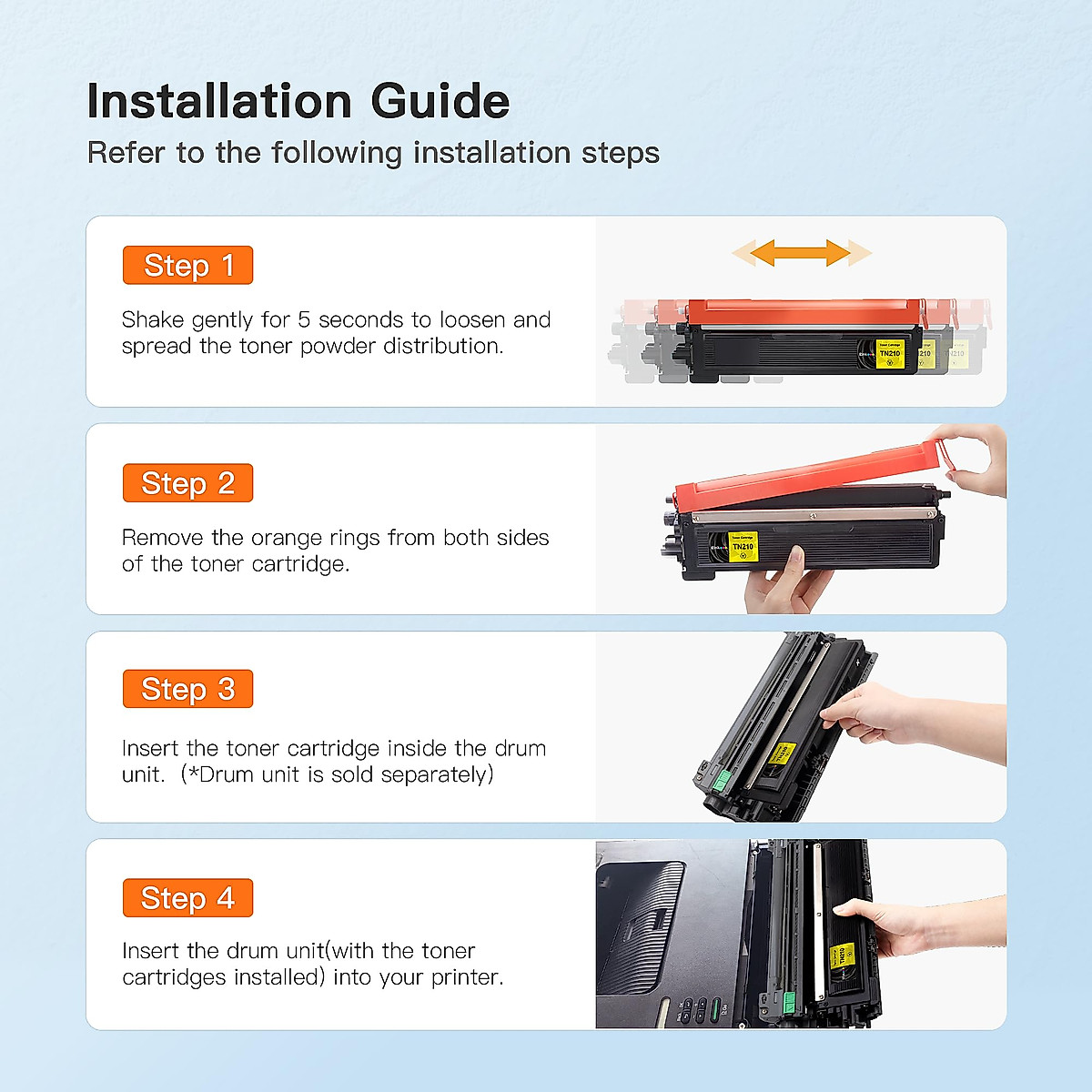 E-Z Ink (TM) Compatible Toner Cartridge Replacement for Brother TN210 TN-210 to use with HL-3040CN HL-3070CW HL-3075CW DCP-9010CN MFC-9010CN MFC-9320CW (2 Black, 1 Cyan, 1 Magenta, 1 Yellow) 5 Pack
