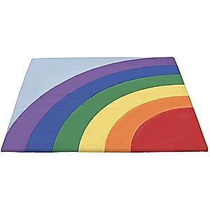 Factory Direct Partners 10393-AS SoftScape Rainbow Activity Mat for Infants and Toddlers, Tummy Time for Babies, Colorful Soft Foam Play - Assorted