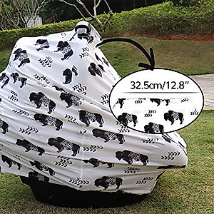 Buffalo Car seat Canopy for Babies, Car Seat Cover for Boys Girls, CarSeat Canopies for Newborn, Multiuse - Nursing Breastfeeding Covers, Shopping Cart/High Chair/Stroller Covers, Soft Breathable