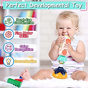 High Chair Toys with Suction Cup Baby Rattle Toys Baby Toys 6 to 12 Months Baby Tray Toys for 6 9 12 Months Infant Toddlers Kids Newborn Toys Christmas Present Birthday Gifts for 1 Year Old Boys Girls