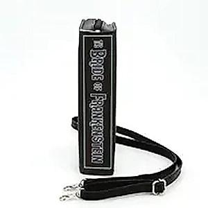 Comeco Bride Frankenstein Book Clutch Bag Purse Wristlet Vintage Look Vinyl, Black