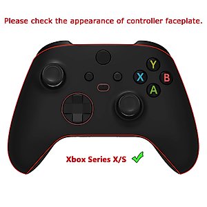 eXtremeRate ASR Version Custom Shell for Xbox Core Wireless Controller - Anti Sticks Rubbing Rings - Replacement Accessories Front Cover Faceplate for Xbox Series X & S Controller - Blue Flame