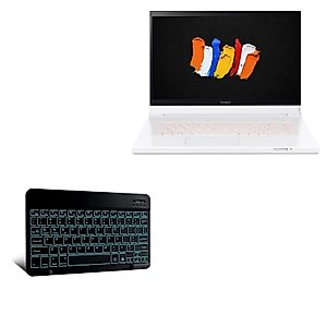 BoxWave Keyboard Compatible with Acer ConceptD 7 Ezel CC715-71-7163 (15.6 in) - SlimKeys Bluetooth Keyboard - with Backlight, Portable Keyboard w/Convenient Back Light - Jet Black