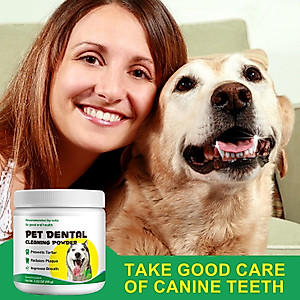 Dog Teeth Cleaning Powder，Dog Dental Powder，Dog Breath Freshener Powder with Probiotics for Bad Breath, Plaque, Tartar Remover - Dental Supplies - 80g