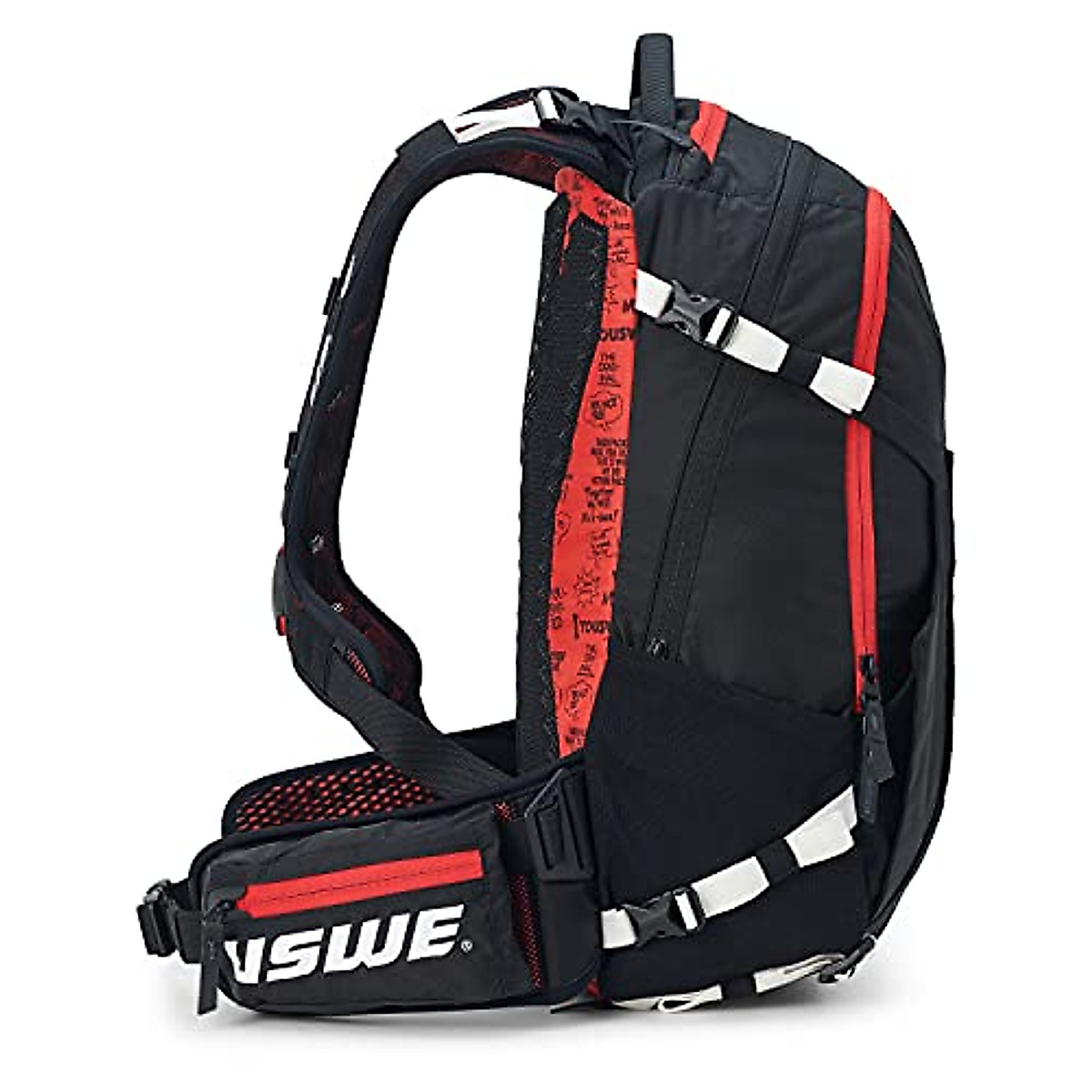USWE Flow 25L - Backpack with Back Protector, for Bike, Mountainbike, MTB and E-MTB, Black
