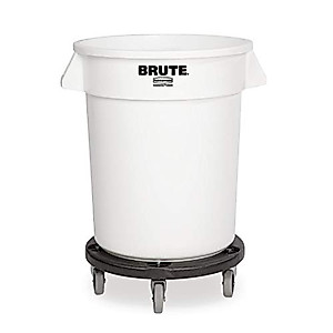 Rubbermaid Commercial Products Brute Trash Can Dolly with Wheels, Black, Transports 20, 32, 44 and 55G Brute Containers