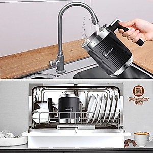 Huogary Electric Milk Frother and Steamer - 4 In 1 Hot and Cold Foam Maker, 10.1-ounce Large Capacity,Automatic Milk Warmer for Lattes, 120V (Black)