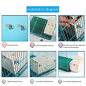 Parakeet Nesting Box, Bird House Budgie Wood Bird Breeding Nest Parrot Mating Box Cage with Feeding Spoon for Finch Lovebirds Cockatiel Budgie Conure Parrot