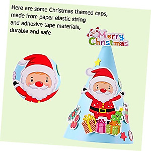 Gadpiparty 6pcs Cartoon Paper Christmas Hat Kid Gifts Stocking Stuffers Ebt Childrens Santa Hats Christmas Party Supplies Kids Christmas Hat Party Celebration Hat Paper Christmas Hat Cartoon