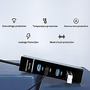 Ps4/Ps4 Slim/Ps4 Pro Hub,4 Port USB 3.0 Hub High Speed USB Cable Adapter for PS4,PS5,Xbox ONE,Notebook PC, Laptop, USB Flash Drives… (Black)