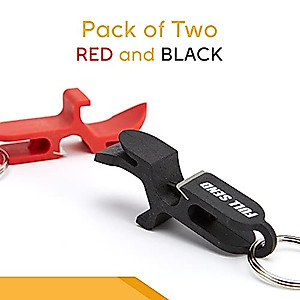 Full Send 2pcs Shotgun Tool Bottle Opener Keychain Nelk Boys Beer Bong Stainless Steel Ring Includes Sturdy Plastic Shotgunning Tool Compact Versatile Durable For Drinking Accessories(Red & Black)