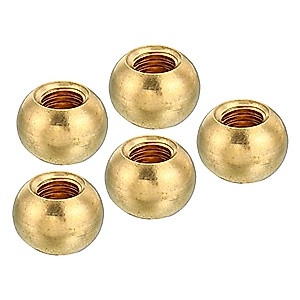 PATIKIL M5x0.8 Thread Cap Nuts Knob, 5 Pack Brass Ball Lamp Decoration Screw Caps Nut for Furniture Lighting