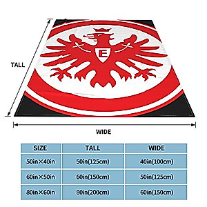 Bundesliga Eintracht Frankfurt Fleece Throw Blanket Soft and Warm Flannel Plush Blanket Couch Sofa Bedding for Kids Adult, Black, 50x40