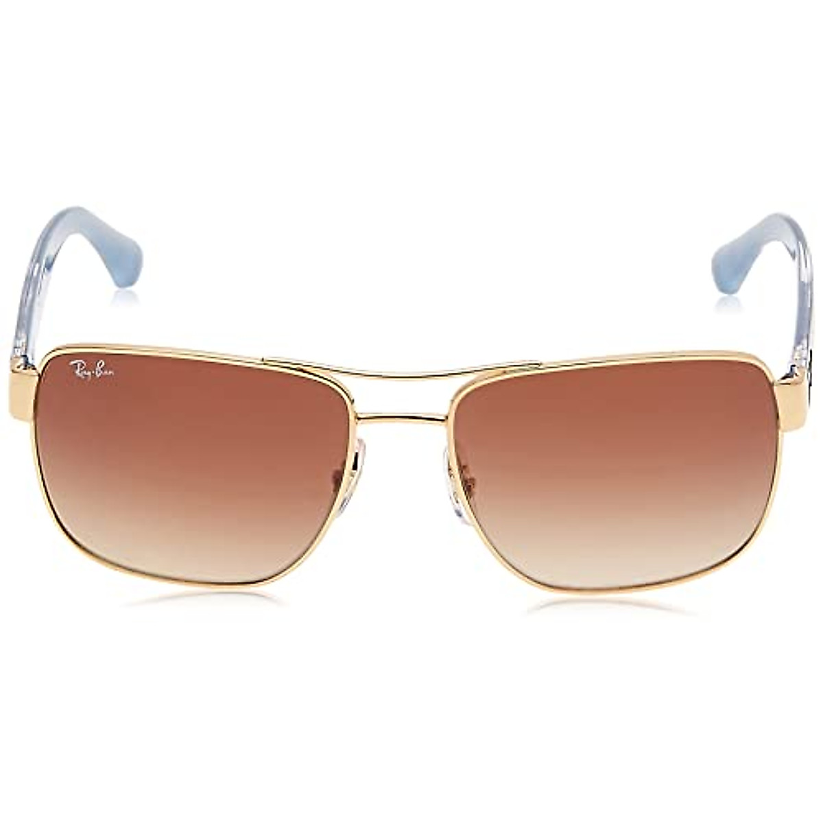 Ray-Ban Men's RB3530 Square Sunglasses, Gold/Brown Gradient Dark Brown, 58 mm + 1