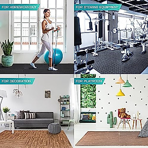 Yes4All Interlocking Foam Tiles, Non-Slip Foam Floor Tiles for Home Gym- Oak Wood Dark, 12 Tiles 24"x 24"x 7/16" Cover 48 Sqft