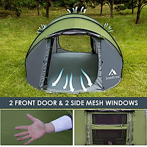 Pop Up Tents for Camping 4 Person Waterproof Pop Up Army Tents Surplus Tents Military Popup Tent Camping Easy Up Camping Tents Instant Pop Up Tent Big Green