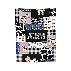 Farm Cow ​Blanket Cow Print Blanket Farm Animal Cow Blanket Cow Decor Soft Throw Blankets Lightweight Warm Flannel Fleece Blanket for Kids Adults for Bed Sofa Travel Couch 50"X40"