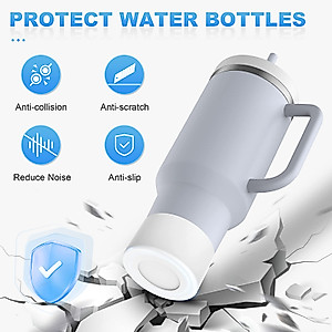 Silicone Bumper Boot 2pcs for Stanley Quencher H2.0 40oz 30oz&IceFlow Flip Tumblers 20oz 30oz,Protective Cup Bottom Sleeve Cover,Stanley Cup Accessories (Orange)