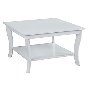 Convenience Concepts American Heritage Square Coffee Table, White