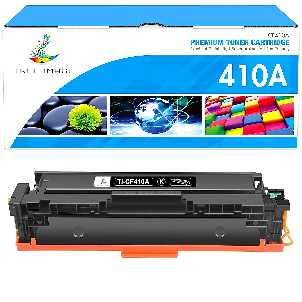 TRUE IMAGE Compatible CF410A Toner Cartridge Replacement for HP 410A CF410A CF410X 410X 410 Color Pro MFP M477fnw M477fdw M477fdn M452nw M452dw M452dn M477 M452 Printer Ink (Black, 1-Pack)