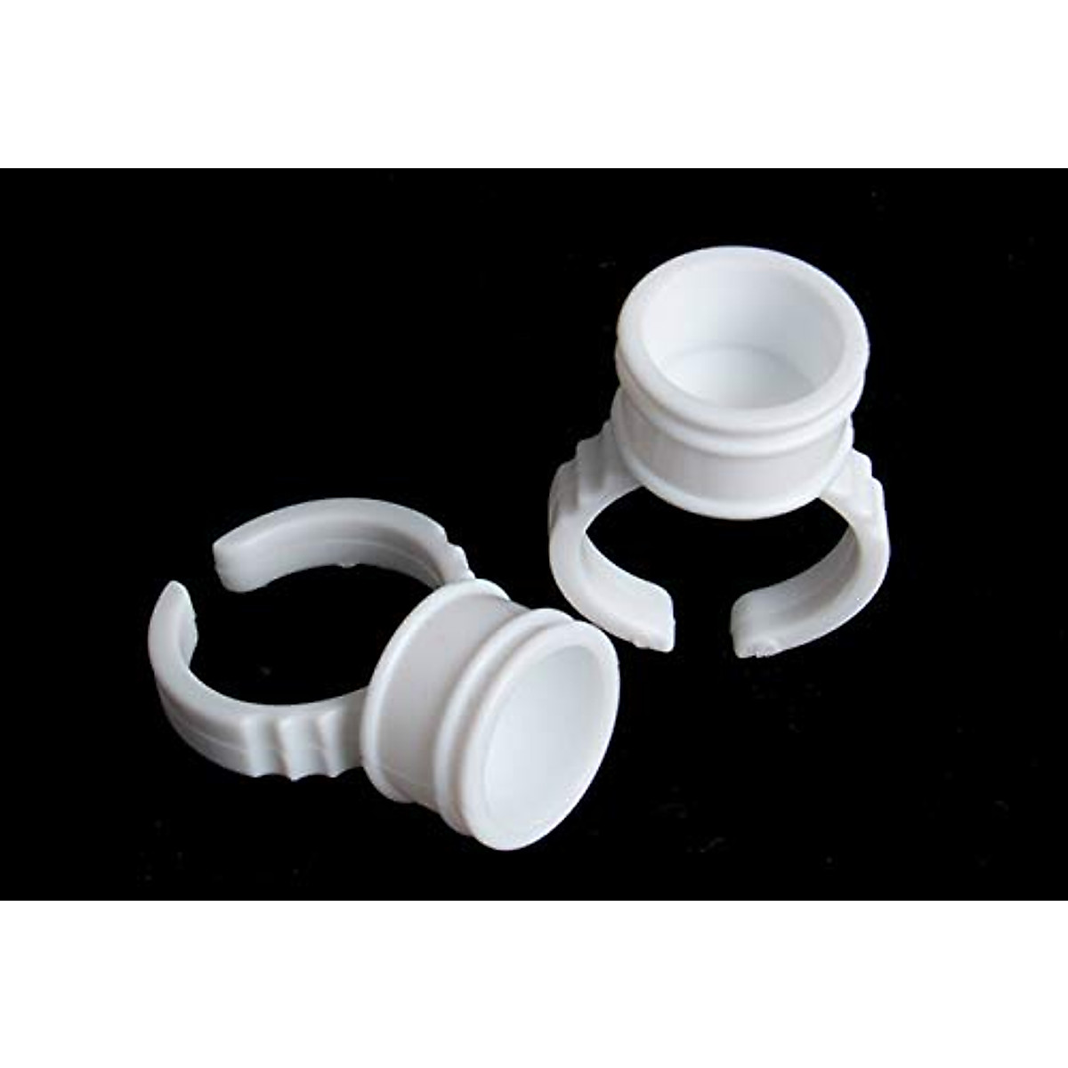 Pigment Rings - 100PCS Tattoo Rings Cups Disposable Makeup Rings Tattoo Glue Holder,Tattoo Ink Ring Adhesive Makeup Glue Rings Palette Plastic Nail Art Eyelash Extension Rings (Medium 100pcs)