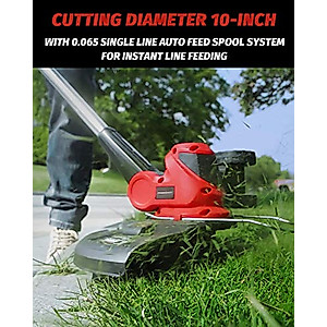 PowerSmart 20 Volt Lithium-Ion Cordless String Trimmer/Edger with Easy Feed, 24 x 9 x 6 inches, Includes One Battery & Charger,PS76110A