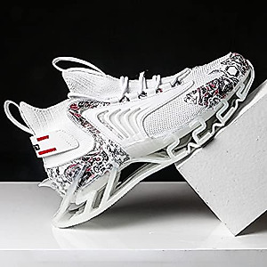 GJUYC Sneakers Shoes for Men Running Shoe Mens Trail Air Fashion Sport Man Athletic Men's Basketball Walking Casual Hiking Male White Size 10.5 Runner Breathable