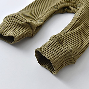 Baby Boy Girl 2 Pack Solid Romper Short/Long Sleeve One Piece Jumpsuits Clothes Sets (Yellow & Dark Green, 0-3 Months)