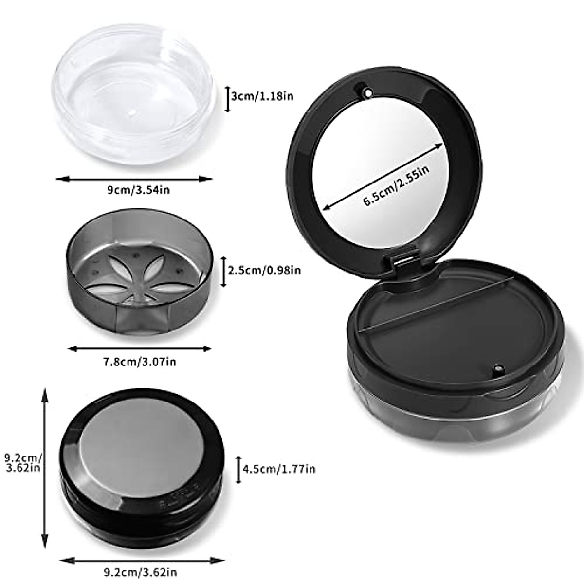 Denture Cup Retainer Case, Leak-proof Denture Case Bath Soaking Container, Retainer Aligner Mouth Guard Night Guard Cleaner Case with Strainer Basket for Traveling, for Women & Men (Black)