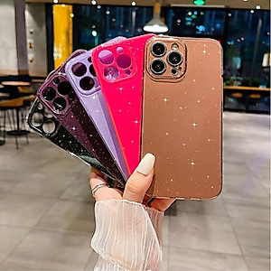 LIFCIUSO Glitter Bling Compatible with iPhone 13 Pro Max Case (6.7 inch) - Cute Sparkly Protective Case for Women and Girls, Soft TPU Design in Hot Pink