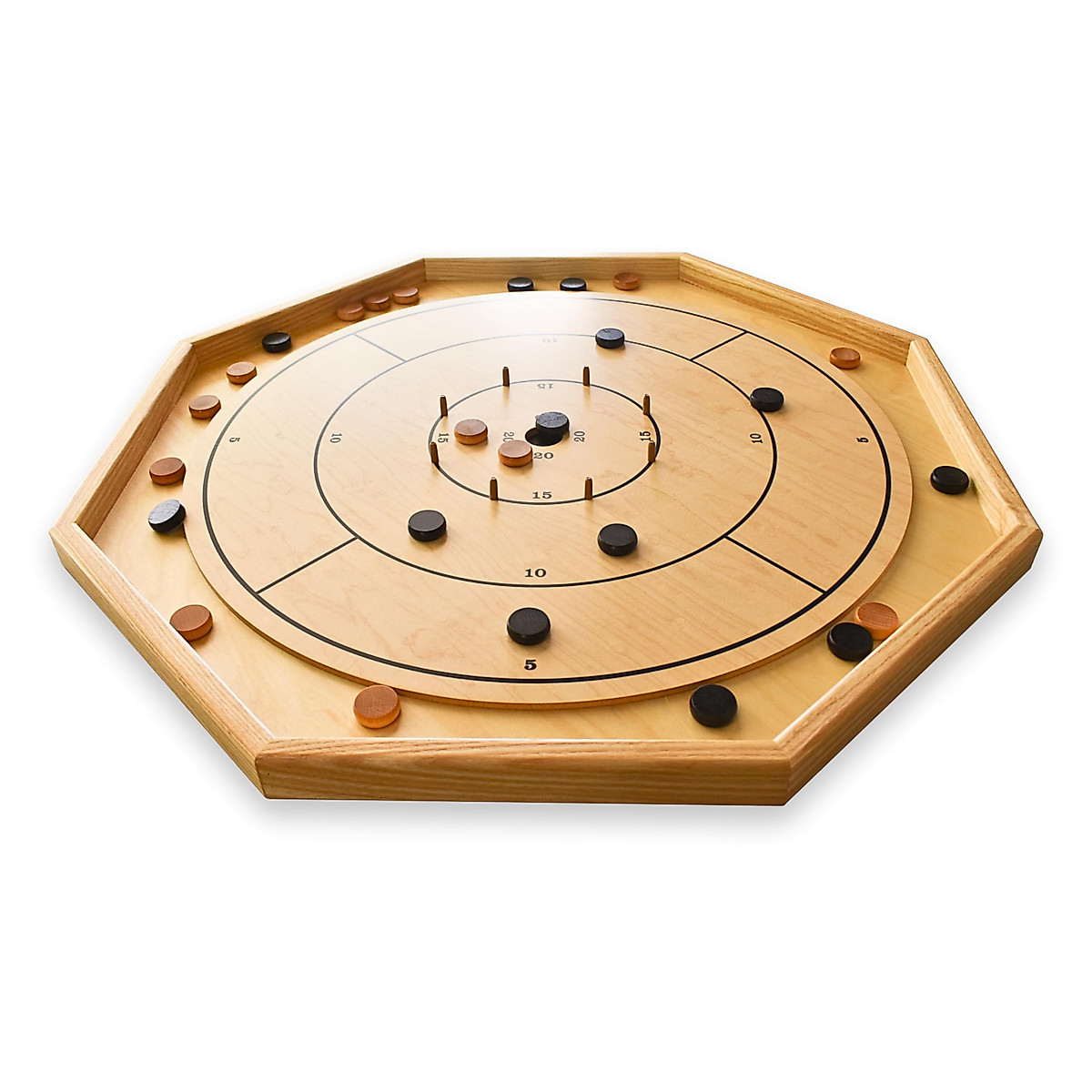 The Gold Standard Board - Traditional Octagon Crokinole Board Game Set