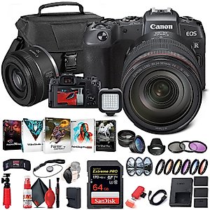 Canon EOS RP Mirrorless Digital Camera with 24-105mm Lens (3380C012) + Canon RF 50mm f/1.8 STM Lens + 64GB Memory Card + Color Filter Kit + Case + Filter Kit + Corel Photo Software + More (Renewed)