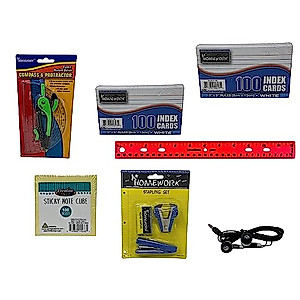 College Ruled Back to School Supply Bundle for Middle, High School and College: Binder, Mechanical Pencils, Sharpies, Pens, Highlighters, Folders, Note Books, Earbuds and More 55+ items