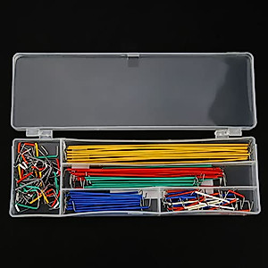 FECAMOS Complete Breadboard Jumper Wires Set, Convenient Different Length Jumper Cable Wire Kit Box Practical Jumper Wires with Useful Storage Box for DIY Shield