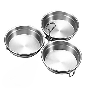 RJMPUCUT Stainless Steel Egg Poacher, Nonstick 3 Poached Egg Cups for Poached Mini Multi-function Egg Steamer with Stand, Metal Egg Cups with Oil Brush for Poached Eggs Poached Egg Tool