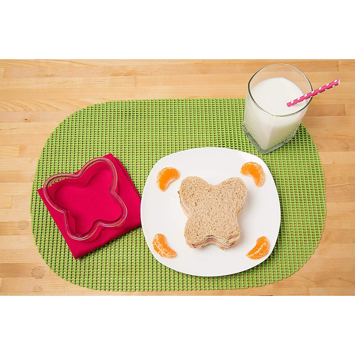 Sandwich Cutters for Kids, 4 pk - Cute Bread Crust & Cookie Cutters with Butterfly, Star, Dinosaur & Elephant - Great for School Lunches and Home Baking