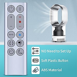 HP04/HP05/HP06/HP09 Remote Control for Dyson Hot + Cool Fan Heater Tower,ABS Material for Dyson Remote Control Replacement