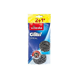 Vileda INOX Spirale 2+1 Sponges, Multicoloured, Pack of 3