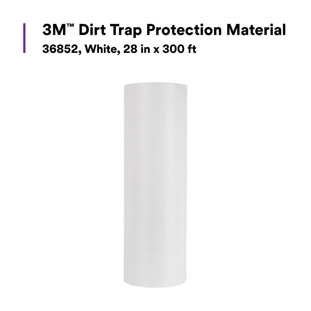 3M Dirt Trap Protection Material 36852, White Color, Nonwoven, Overspray Protection, Traps Dust And Debris, Clean, 28 in x 300 ft