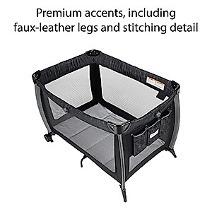 Safety 1st Play-and-Stay Play Yard, Easy fold, Full-Size Play Yard with Removable Full Bassinet, Dunes Edge