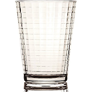 Circleware Matrix Juice Drinking Glasses, 4 piece Set, Heavy Base Tumbler Beverage Ice Tea Cups, Home & Kitchen Entertainment Glassware for Water, Milk, Beer, Whiskey Bar Decor, 7 oz, Clear