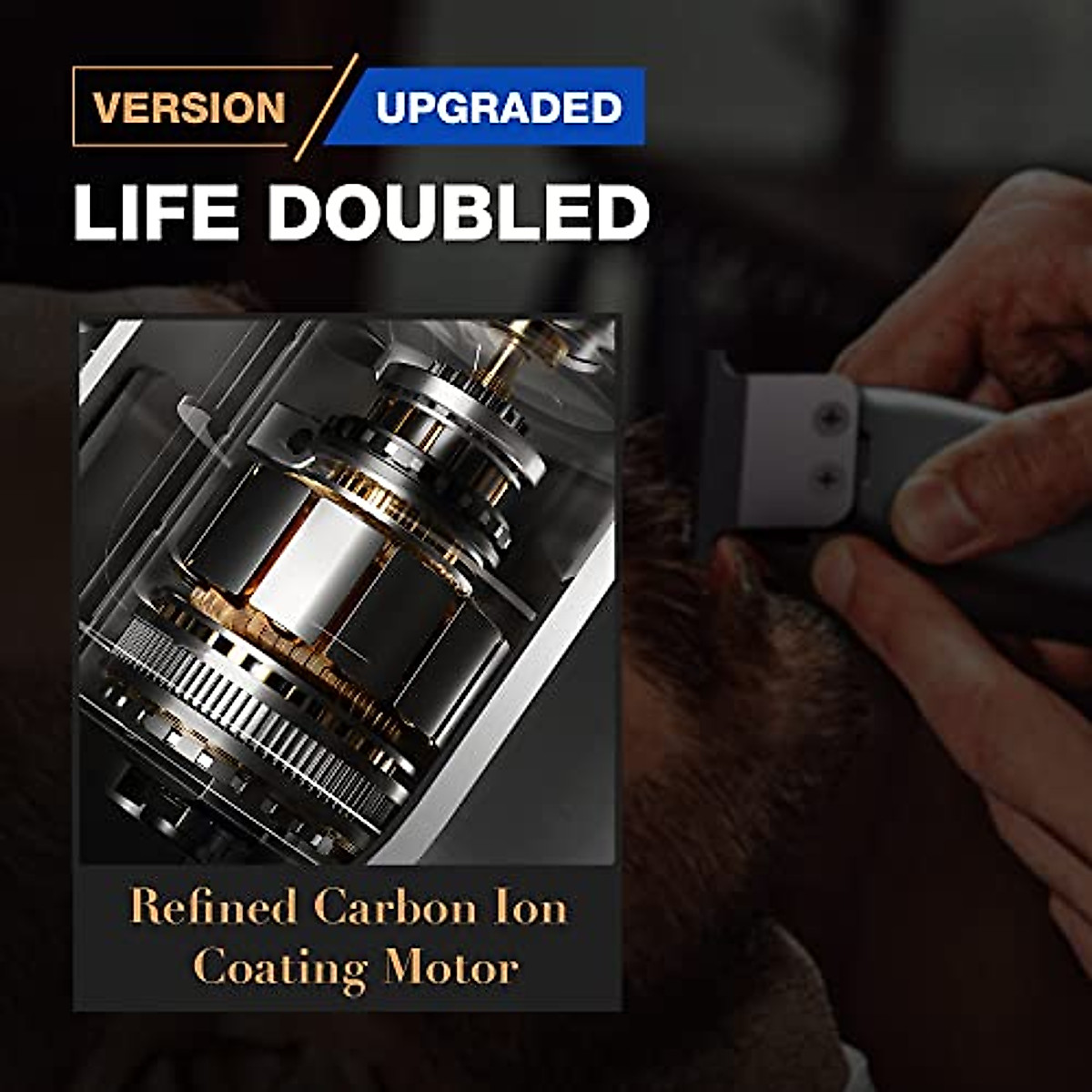 SUPRENT® Professional Hair Clippers for Men, Hair Cutting Kit & Zero Gap T-Blade Trimmer Combo, Cordless Barber Clipper Set with LED Display for Mens Gifts (Silver)